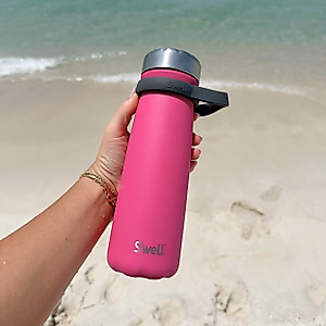 S'well Stainless Steel Traveler With Handle, 24oz, Azalea Pink, Triple Layered Vacuum Insulated Containers Keeps Drinks Cold for 40 Hours and Hot for 16, BPA Free, Easy Carrying On the Go