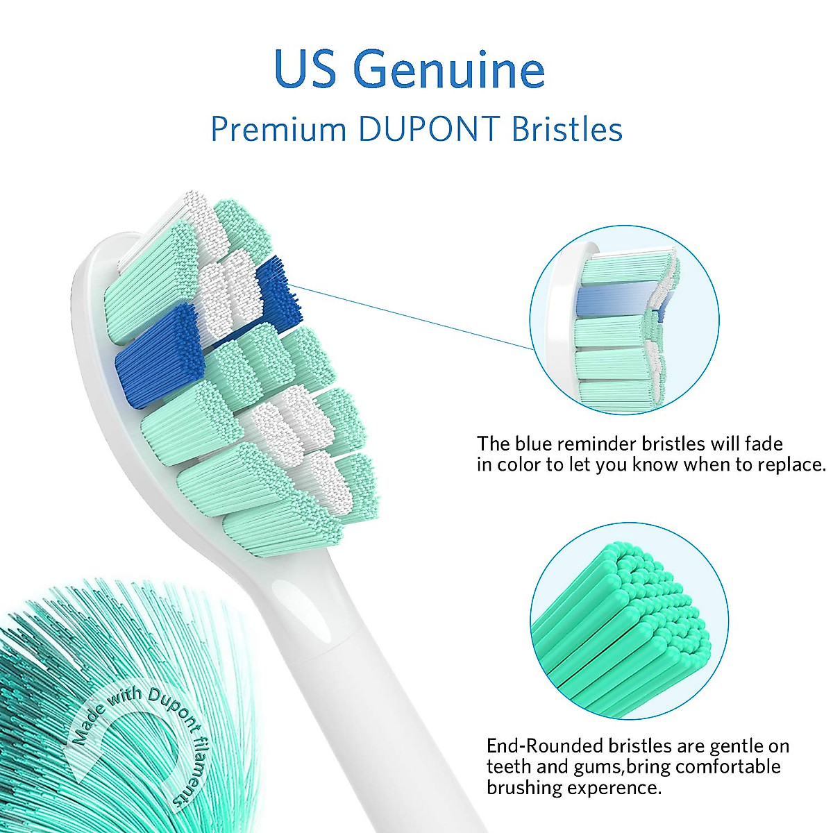 Senyum Toothbrush Replacement Heads for Philips Sonicare Replacement Heads Compatible with Sonicare Replacement Heads, 4 Pack