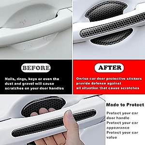 Car Door Handle Scratch Protector, Universal Car Door Handle Cup Protector Film Waterproof Anti-Scratch Car Decals, Suitable for Cars, Trucks, SUVs (8 Pieces(Black))