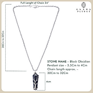 Handcrafted Crystal Pendant & Necklace; Spiritual Healing Crystal Necklace Pendant; Crystal Jewellery Protection Necklace (Rose Quartz, Amethyst, Green Aventurine, & Black Obsidian Double Point