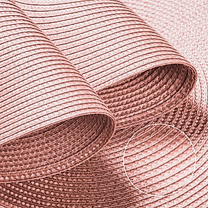 FunWheat Round Braided Placemats Set of 6 Place Mats for Dining Tables Woven Washable Non-Slip Table mats 15 inch for Easter Decoration(Pink, 6pcs)