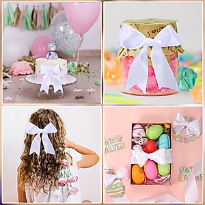 White Ribbon, 60 Yards 1-1/2 inch White Satin Ribbon for Gift Wrapping Flower Bouquet Bow Making Wedding Party Christmas Stocking Stuffers Decorations