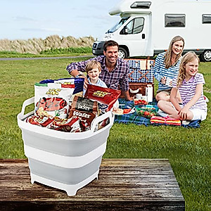 2 Pack Collapsible Ice Bucket with 2.77 Gal / 10.5L Each, Foldable Bottle Drink Cooler for Wine, Beer and Champagne, Space Saving Tub for House Cleaning, Outdoor Waterpot for Garden or Camping