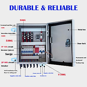 GXELZK Gx Electrical Solar Combiner Box with 6 Strings, 80 A Circuit Breakers. This photovoltaic Combiner Box is Suitable for Off-Grid Solar Power