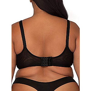 Smart & Sexy Women's Sheer Demi Underwire Bra, Black Hue (Mesh), 42D