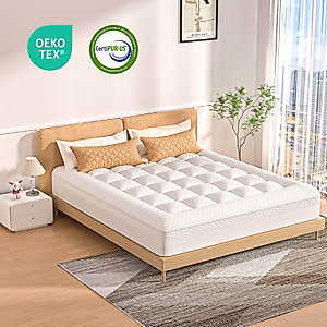 AprLeaf Pillow Top Mattress Topper Queen Size, 3 Inch Dual Layer Mattress Topper, 1 Inch Cooling Pillow Topper and 2 Inch Gel Memory Foam Mattress Topper for Back Pain
