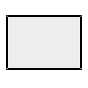 APAINI Portable Non-Crease White Projector Curtain Projection Screen with Adhesive and Hooks Projection Screens (Size : 100 inch)