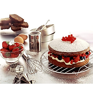 P&P CHEF Round Cooking Rack, 3 Pcs (7½” & 9” & 10½”), Baking Cooling Steaming Grilling Rack Stainless Steel, Fits Air Fryer/Stockpot/Pressure Cooker/Round Cake Pan, Oven & Dishwasher Safe