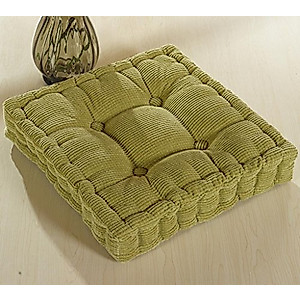 ChezMax Chair Cushions Large Outdoor Indoor Seat Cushion Thickened Bench Mat Durable Floor Pillow Winter Chair Pads for Bedroom Balcony Car Office Patio Sofa Travel Green Square 20"