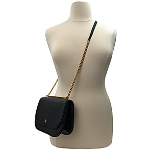 Tory Burch Emerson Flap Adjustable Shoulder Bag (Black)