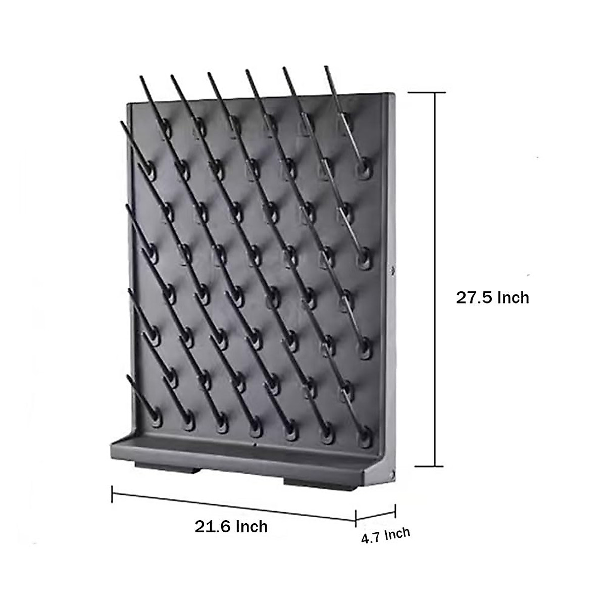 Heytaful Lab Drying Racks Pegboard Bench-top Wall-Mount Laboratory Glassware Cleaning Polyethylene Equipment (52 Black)