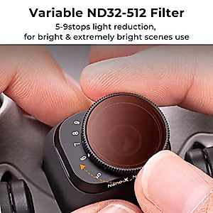 K&F Concept Mini 3/ Mini 3 Pro Variable ND Lens Filters Kit ND2-32+ND32-512(2 Pcs), Variable ND Filters 1-5 Stops + 5-9 Stops Compatible with DJI Mini 3/ Mini 3 Pro