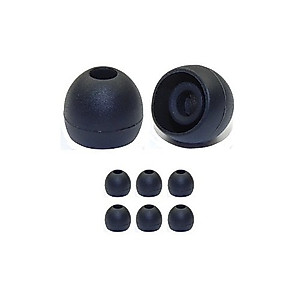 6 Pair Medium Replacement Earbud Tips, eaphone Tips, Ear Tips for Actionpie Earphone Models Listed Below, 1, Black