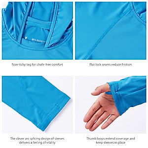 BASSDASH Youth UPF50+ Performance T Shirt with Hood Long Sleeve Fishing Hiking Sun Shirt FS03Y