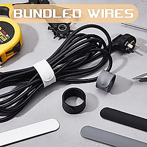 Cunhill Wrapping Paper Holder Silicone Paper Slap Bands Wrapping Paper Clamps Wrapping Paper Roll Clips for Home Storage Organization, White Black Grey(9 Pieces)