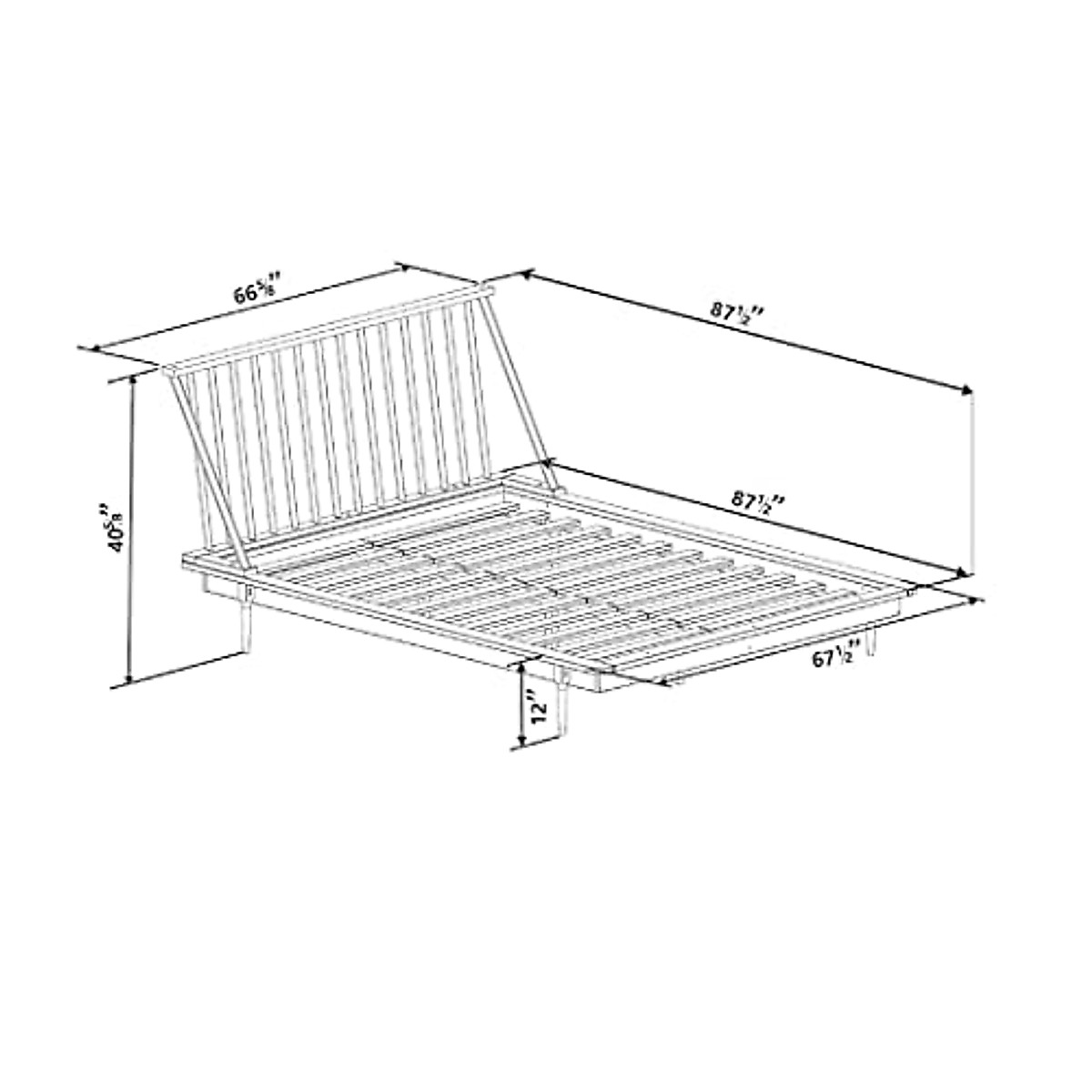 HOME ACCENT FURNISHINGS Queen Modern Wood Spindle Bed - Walnut