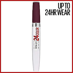 Maybelline Super Stay 24, 2-Step Liquid Lipstick Makeup, Long Lasting Highly Pigmented Color with Moisturizing Balm, Merlot Armour, Red, 1 Count