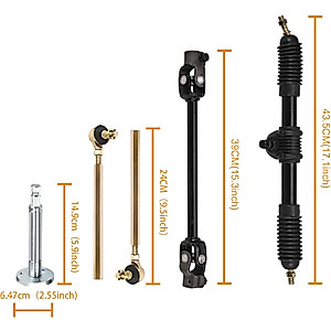 300mm Steering Wheel Tie Rod Rack Adjustable Shaft Tie Rod Kits for Go Kart ATV UTV 110cc 125cc 140cc 150cc