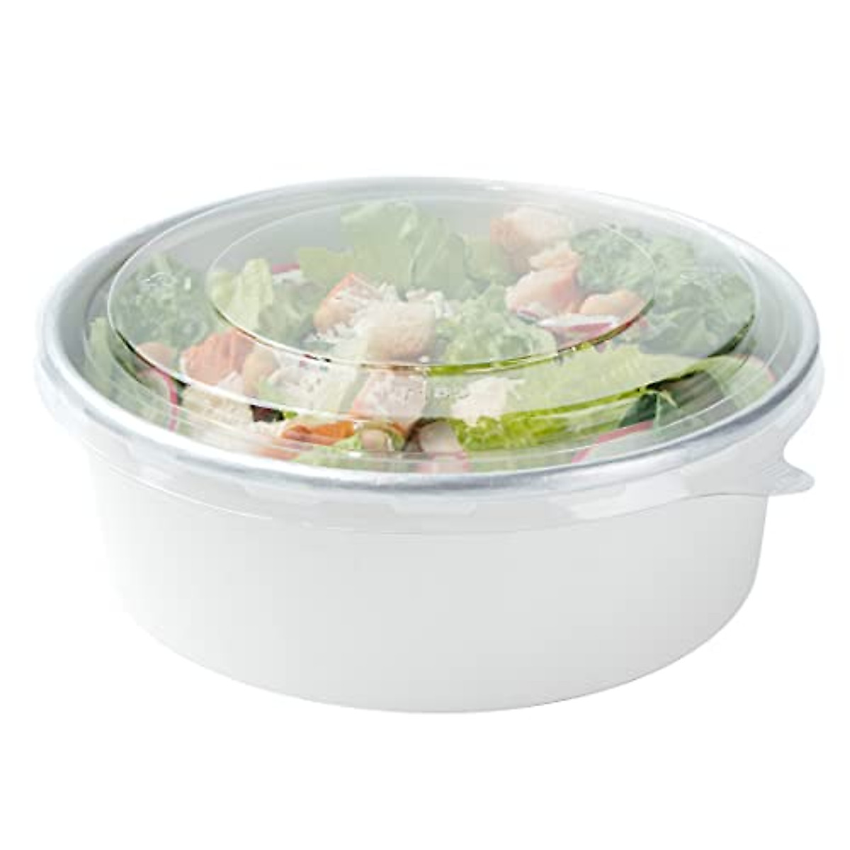 Restaurantware LIDS ONLY: Foil Lux Lids For 45 OZ Take Out Containers 200 Lift Tab Lids For Food Containers - Disposable Clear Plastic Food Container Lids Containers Sold Separately