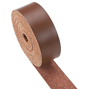 CDY Leather Strap 90 Inches Long 1 Inch Wide, Leather Belt Strips Very Suitable for DIY Craft Projects, Pet Collars, Traction Ropes,Belts, Clothing, Jewelry, Leather Watch Straps (Light Brown)