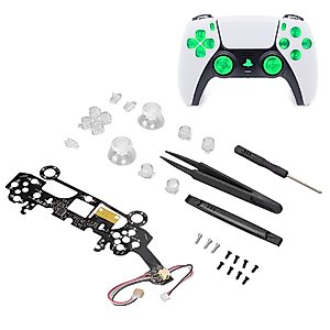 Multi Colors Luminated D Pad Thumbsticks Face Buttons LED Kit for PS5 Controller,8 Colors 19 Modes DIY Classical LED Light Kit for PS5