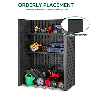 YITAHOME Metal Storage Shed Shelves for 59 cuft Vertical Outdoor Storage Shed，2PCS Space-Saving Waterproof Shelf with 8 Screws for Outdoor Storage Sheds, 51 inx13.8 in, Easy Assembly, 22 lbs, Black