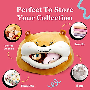 Lilly's Love - Stuffed Animal Bean Bag Storage Chair | Washable, Stuffable Zipper Beanbag Cover for Organizing Kids Plush Toys | for Boys and Girls (Hamster, 23x14)