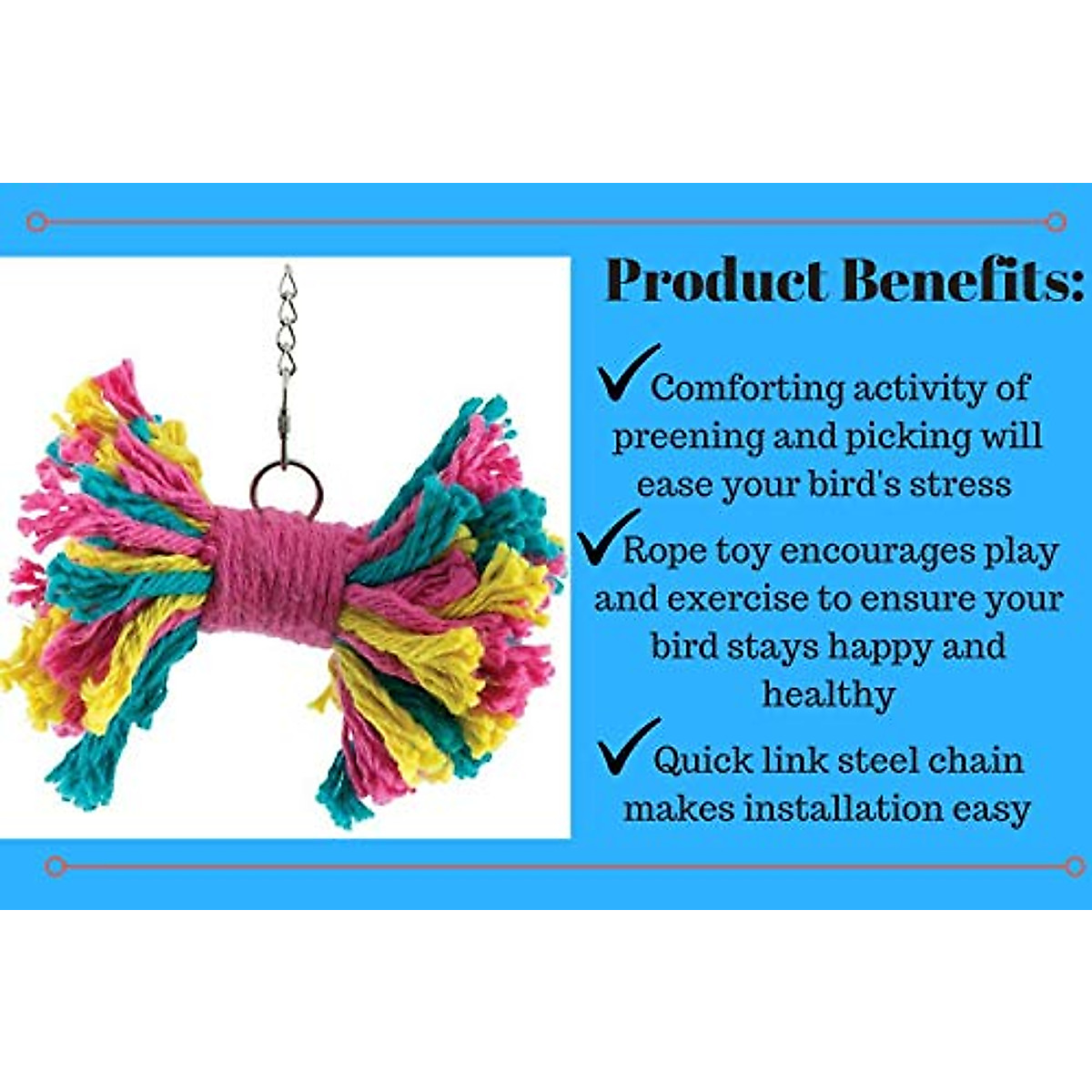 Sweet Feet and Beak Chew Popper Bird Foraging Toy - Toys for Bird Cages - Tough Plastic Pet Toy - Foraging Toys for Parrots, Cockatiels, Lovebirds, Budgies & Other Birds - Bird Accessories (Small)