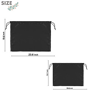 2 PCS Dust Cover Storage Bags Dust Bags for Handbags Large, Silk Drawstring Purse Storage Bag for Handbags Purses, Shoe Boots, Travel Organizer (Black + White, 23.6 * 19.6 in)