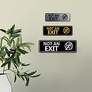 Standard NOT an EXIT (Stick Man) Sign (Brushed Silver) - Small