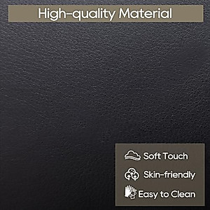 Consofa 68'' Reclining Loveseat, Reclining Loveseat with Console, PU Leather Manual Recliner Loveseat, Double Recliner Loveseat with Cup Holder and Side Pocket for Living Room