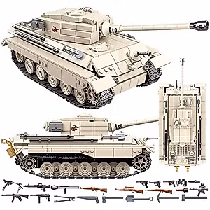 General Jim's Military Brick Building Set - WW2 German Army King Tiger Panzer VI Tank Building Blocks Model Set for Military, World War 2 and Building Enthusiasts Including Teens and Adults