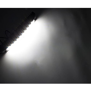 Raycharm 12.2" RV & Boat Low-Profile LED Porch Light Fixture, 40° Down Angle Focused Flood Beam, 6000K Cool-White Super Bright, High Light-Output Low Ampere, Wateproof White Finish, 12V/24V, 1-Pack