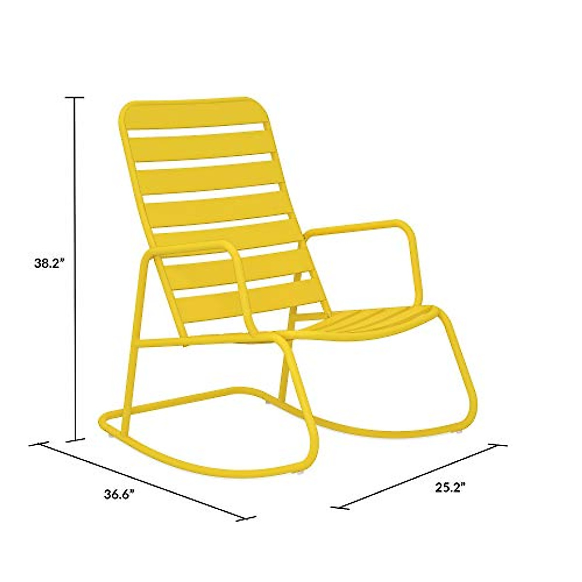 Novogratz 88065YLW1E Poolside Roberta Outdoor Rocking Chair, Yellow