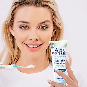 AloeSense Natural Fluoride Toothpaste and Extra Sensitive Toothbrush, ADA Approved Mint Toothpaste with Aloe Vera and Allantoin and Ultra Soft Toothbrush, 2ct Toothpaste + 1ct Toothbrush (3pcs)