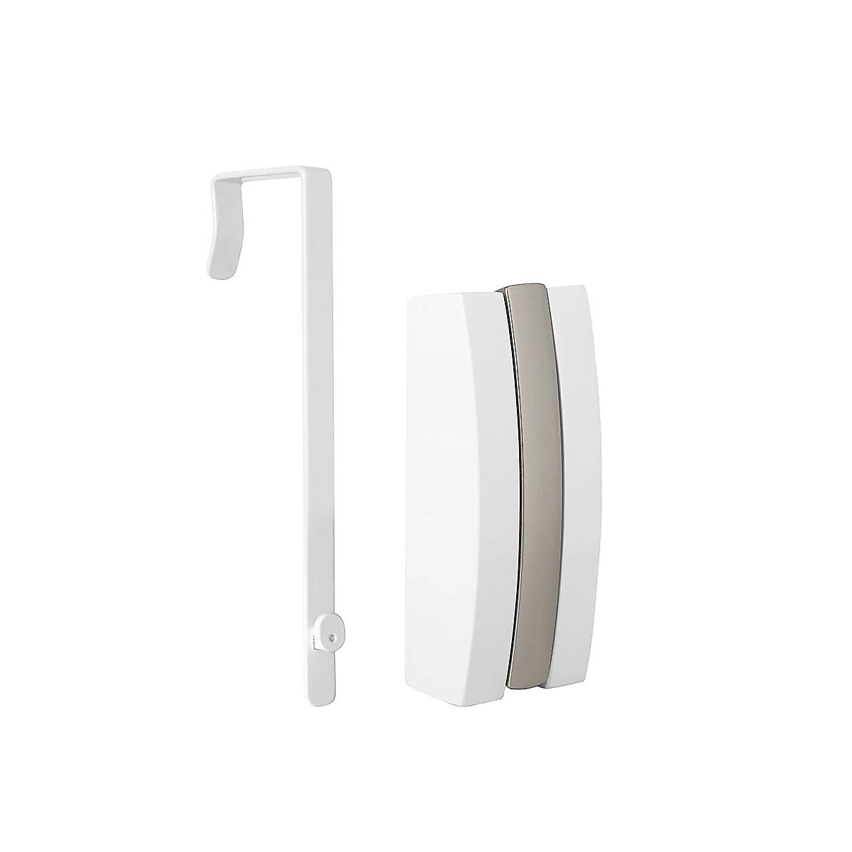 Umbra Valet Wall Mounted Floating Rack – Modern, Sleek, Space-Saving Hanger with Retractable Hang Coats, Scarves, Purses and More, 1 Hook, White/Nickel