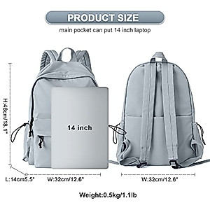 UPPACK Backpack Lightweight Bag Waterproof High Middle Backpack For Cute Aesthetic Backpack Casual Daypack For Men Women Blue