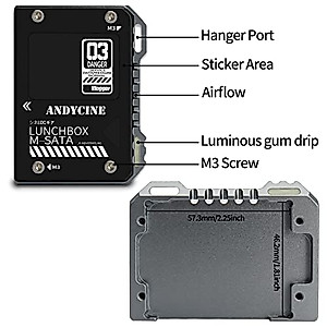 ANDYCINE Lunchbox Black Color Magnalium Case for mSATA SSD Enclosure Compatible for Samsung T5 Compatible for Atomos Ninja V ,V+