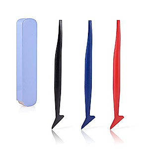 EHDIS Vinyl Wrap Stick 3 Pieces Micro Wrap Squeegee Stick Vinyl Applicator Tool Set for Vinyl Wrap Installation,Graphic Application,Seam Tucking & Finishing,Film into The Smallest Gaps, Car Wrapping