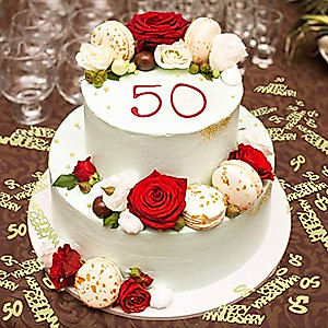 Gejoy 4 Bags Gold 50th Anniversary Confetti Glitter Confetti Table Decorations for 50th Anniversary Wedding Party Decoration