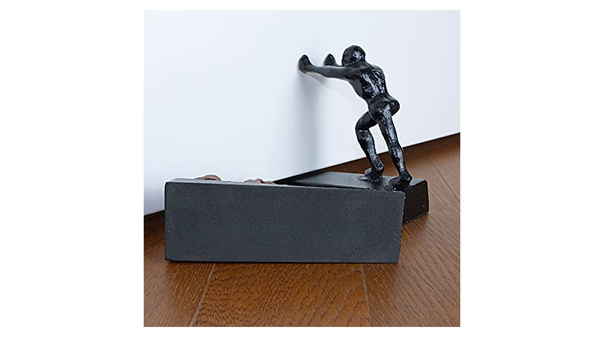 Heavy Cast Iron Door Stop - Rustic Strong-Man Design | Earl Diamond