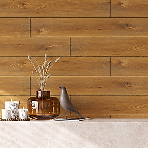 VEELIKE 36-Pack Natural Brown Wood Vinyl Plank Flooring 6''x36'' Peel and Stick Flooring Waterproof Wood Look Vinyl Flooring Self Adhesive Removable Floor Stickers for Bathroom Bedroom Kitchen