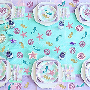 Mermaid Confetti for Table, 200 Pack Sea Animal Under the Sea Confetti for Girls Mermaid Birthday Party Supplies Baby Shower Decorations