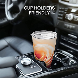 Evealyn Vintage Rose Blooms Printed 20 Oz Tumbler Insulated Tumbler Travel Mug Stainless Steel Cup Coffee Mug With Lids For Home Outdoor Office