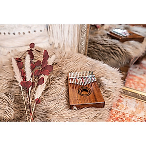 Pickup Kalimba Thumb Piano for Amplifiers, 17 Keys — Includes Tuning Hammer and Case — For Meditation, ASMR, Sound Therapy and Yoga, 2-YEAR WARRANTY