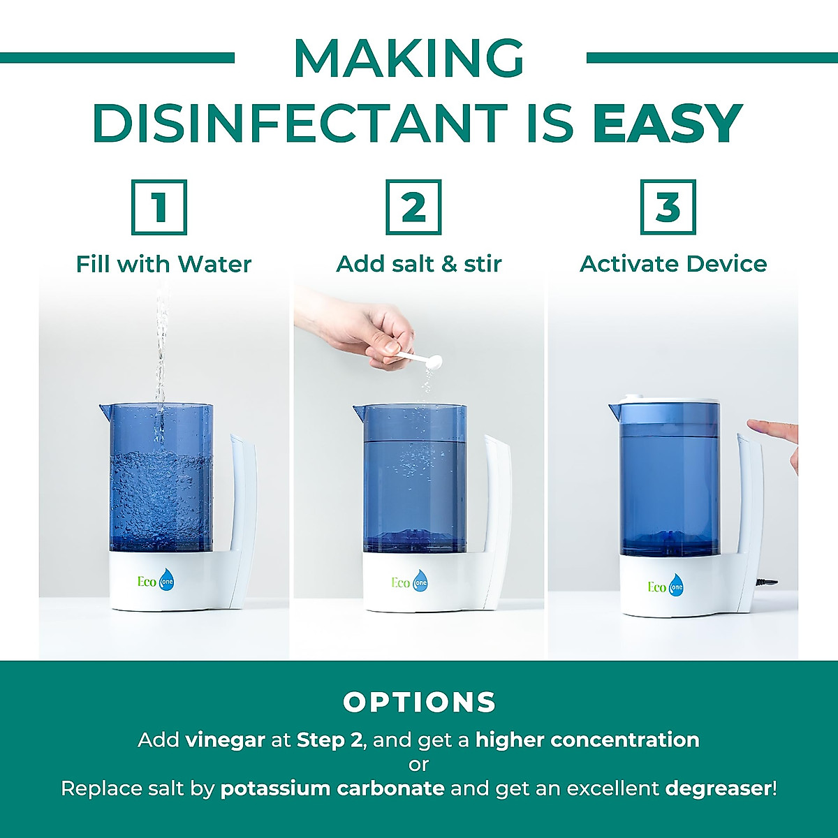 Ecoloxtech Eco One Electrolyzed Water System - Portable Hypochlorous Acid Generator - with Chlorine & pH Test Papers - HOCL Hypochlorous Mist - Sodium Hypochlorite Generator