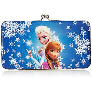 Concept One Handbags Frozen Sublimation Print Snowflake Kiss Lock Wallet, White, One Size