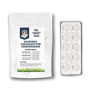 Microbial Rennet For Cheese Making | Vegetarian Rennet Tablets | Milk Coagulant | Vegan Cheese making | Shelf-Stable Rennet Tablets, Perforated For Easy Use