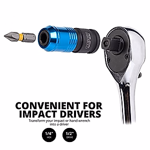 NEIKO 30285A Impact Wrench Adapter, 3/8" Drive Female to 1/4" Hex Converter, Quick Release, Quick Change Chuck, Square to Hex Bit Adapter, Impact Drill Adapter, Cr-Mo Steel Ratchet Wrenches Drivers