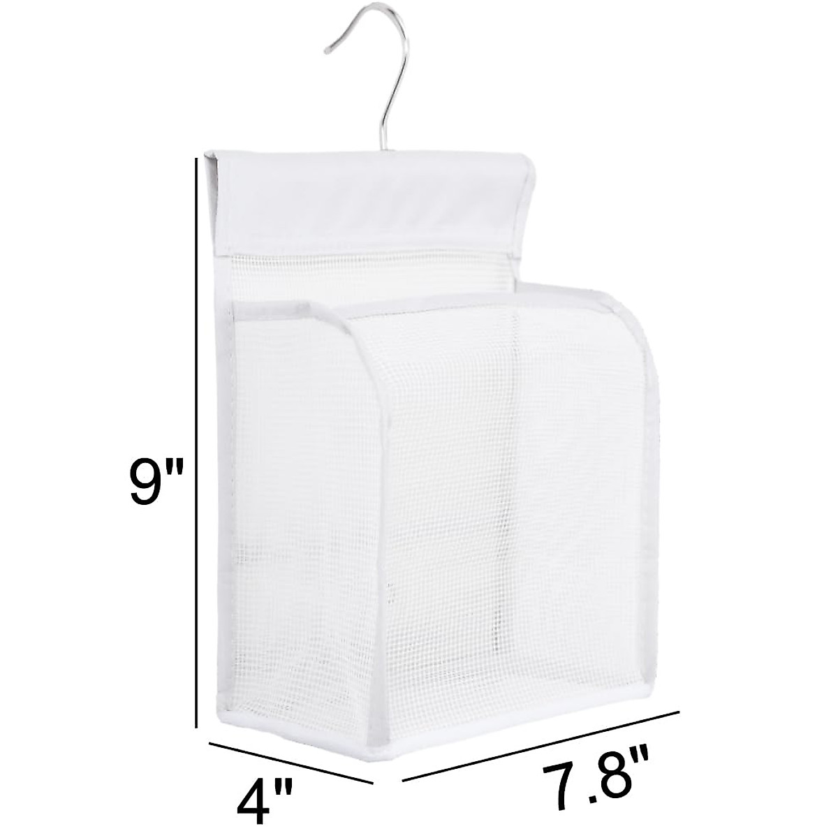 ALYER Hanging Mesh Shower Caddy Organizer Bathroom Storage Bag with Hooks for College Dorm, Gym, Swimming,RV and Travel,White